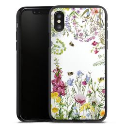 DeinDesign iPhone X Handy Silikon H&uuml;lle Case schwarz Handyh&uuml;lle Meadow Nature Flowers