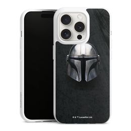 DeinDesign iPhone 15 Pro Handy Silikon Hülle Case weiß Handyhülle The Mandalorian Official Licensed Product Star Wars Silikon Case