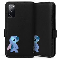 DeinDesign Galaxy S20 Handy Klapph&uuml;lle Handyh&uuml;lle aus Kunst Leder schwarz Flip Case Merchandise Disney Lilo & Stitch Sideflip mit Lasche
