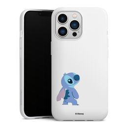DeinDesign iPhone 13 Pro Handy Silikon H&uuml;lle Case wei&szlig; Handyh&uuml;lle Disney Lilo & Stitch Merchandise Silikon Case