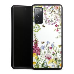 DeinDesign Galaxy S20 FE Handy Premium Silikon H&uuml;lle Handyh&uuml;lle schwarz Case Nature Flowers Meadow Silikon Premium Case