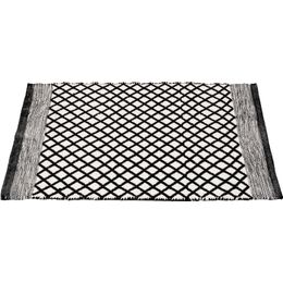 Badematte Wenko "Tara", schwarz (schwarz, weiß), H:8mm, Badematten, BxL: 50 x 80 cm