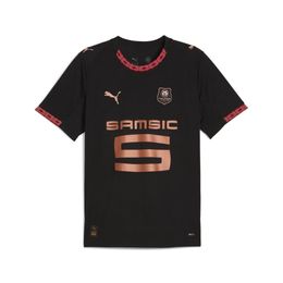 Trainingsshirt Puma "Stade Rennais FC 25/26 Ausweichtrikot Herren", Herren, Gr. XL, schwarz (schwarz copper metallic), Obermaterial: 100% Polyester; Rippe: 3% Elasthan, 97% Polyester, clean, regular fit, Rundhals, Shirts