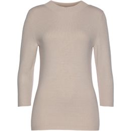 Lascana Damen 3/4 Arm-Pullover, beige-meliert, Gr&ouml;&szlig;e 36/38
