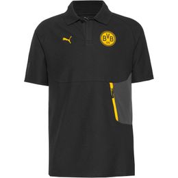 Puma Borussia Dortmund Poloshirt Herren - schwarz - Gr. S - Baumwolle/Polyester