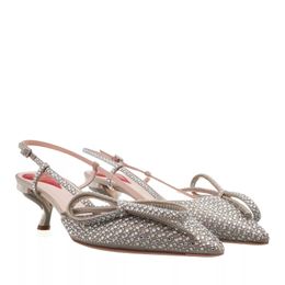 Roger Vivier Pumps & High Heels - Virgule Crystal Buckle Slingsback Pumps - Gr. 38 (EU) - in Silber - f&uuml;r Damen