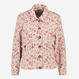 Atelier R&ecirc;ve Cremefarbene Irapril Ja3 Jeansjacke mit rosa Blumenmuster