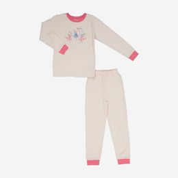 Sense Organics Rosa Long John Pyjama aus Bio-Baumwolle mit Nadelstreifen