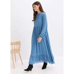 bonprix Maxikleid aus Chiffon, blau