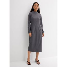 bonprix Midikleid aus Viskose-Mix, grau, Viskose