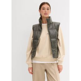 bonprix Steppweste aus Lederimitat, grau, Gr.46, Modische Steppweste aus Lederimitat in verwaschener OptikLederimitat