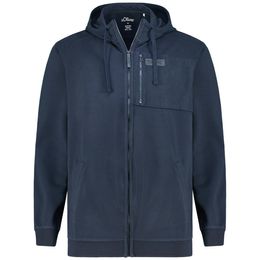 Große Größen s.Oliver Sweatjacke mit Elasthan Farbe blau Größe: 6XL