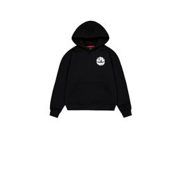 Hoodie Alpha Industries "Logo Hoodie Backprint W", Damen, Gr. M, schwarz, Obermaterial: 80% Baumwolle, 20% Polyester, loose fit, Sweatshirts Hoodie