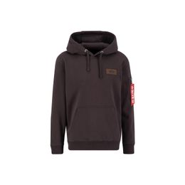 Hoodie Alpha Industries "Backprint Hoodie ", Herren, Gr. L, braun (hunter braun), Obermaterial: 80% Baumwolle, 20% Polyester, regular fit, Sweatshirts
