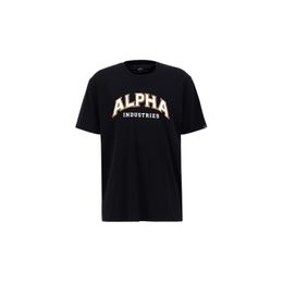 T-Shirt Alpha Industries "College T-Shirt", Herren, Gr. 3XL, schwarz, Obermaterial: 100% Baumwolle, Shirts