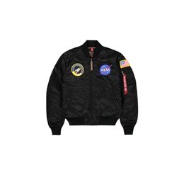 Bomberjacke Alpha Industries "MA-1 VF Vintage Fit NASA", Herren, Gr. 4 XL, schwarz, Obermaterial: 100% Nylon; Futter: 100% Nylon; F&uuml;llung: 100% Polyester, Jacken Bomberjacke