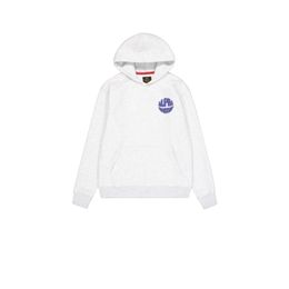 Hoodie Alpha Industries "Logo Hoodie Backprint", Herren, Gr. S, pastel grau melange, Obermaterial: 80% Baumwolle, 20% Polyester, regular fit, Sweatshirts Hoodie