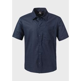 Sch&ouml;ffel Outdoorhemd SCH&Ouml;FFEL "Urban Shirt Style Kalmen MNS", Herren, Gr. 46, Normalgr&ouml;&szlig;en, blau (8820, blau), Oberstoff : 73% Baumwolle 27% Hanf, V-Ausschnitt, Hemden
