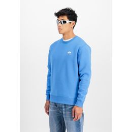 Sweater Alpha Industries "Basic Sweatshirt SL", Herren, Gr. M, blau (mediteranian blau), Obermaterial: 80% Baumwolle, 20% Polyester, regular fit, Sweatshirts Sweater