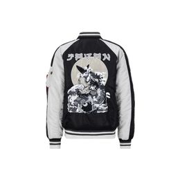 Bomberjacke Alpha Industries "Japan Warrior Souvenir Jacket", Herren, Gr. L, schwarz, Obermaterial: 100% Nylon, Futter: 100% Nylon, Füllung: 100% Polyester, Jacken