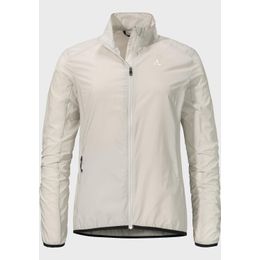 Schöffel Outdoorjacke SCHÖFFEL "Bike Jacket Style Cannobio WMS", Damen, Gr. 40, beige (9040, natur), Oberstoff: 100% Nylon; (Coating: Polyurethan), regular fit, hoch geschlossener Ausschnitt, Jacken Outdoorjacke