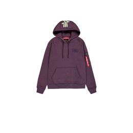 Hoodie Alpha Industries "Backprint Hoodie ", Herren, Gr. S, lila (plum), Obermaterial: 80% Baumwolle, 20% Polyester, regular fit, Sweatshirts Hoodie