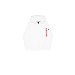 Hoodie Alpha Industries "Backprint Hoodie ", Herren, Gr. M, wei&szlig;, Obermaterial: 80% Baumwolle, 20% Polyester, regular fit, Sweatshirts Hoodie