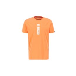 T-Shirt Alpha Industries "Alpha Puff Print T-Shirt", Herren, Gr. L, orange (tangerine), Obermaterial: 100% Baumwolle, Shirts T-Shirt
