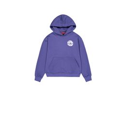 Hoodie Alpha Industries "Logo Hoodie Backprint W", Damen, Gr. L, lila (night lila), Obermaterial: 80% Baumwolle, 20% Polyester, loose fit, Sweatshirts