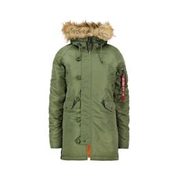 Winterjacke Alpha Industries "N-3B VF 59 Vintage Fit W", Damen, Gr. S, grün (sage, grün), Obermaterial: 100% Nylon, Futter: 100% Nylon, Füllung: 100% Polyester, Jacken