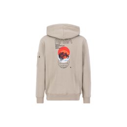 Hoodie Alpha Industries "NASA Orbit Hoodie", Herren, Gr. M, beige (vintage sand), Obermaterial: 80% Baumwolle, 20% Polyester, regular fit, Sweatshirts Hoodie