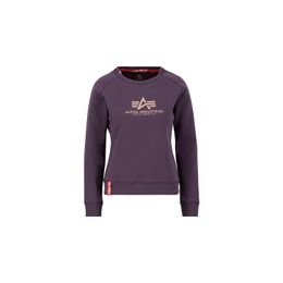 Sweater Alpha Industries "New Basic Sweatshirt BL W", Damen, Gr. XS, lila (plum), Obermaterial: 80% Baumwolle, 20% Polyester, regular fit, Sweatshirts Sweater