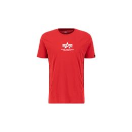 T-Shirt Alpha Industries "Basic T-Shirt ML", Herren, Gr. M, rot (speed rot, wei&szlig;), Obermaterial: 100% Baumwolle, Shirts T-Shirt