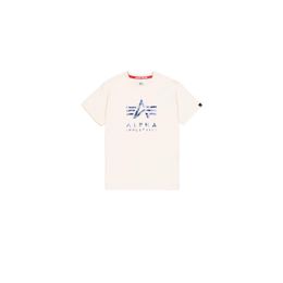 T-Shirt Alpha Industries "Camo Puff Print T-Shirt", Herren, Gr. M, wei&szlig; (vintage wei&szlig;), Obermaterial: 100% Baumwolle, Shirts T-Shirt