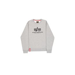 Sweater Alpha Industries "Basic Sweatshirt BL", Herren, Gr. L, grau (grau heather), Obermaterial: 80% Baumwolle, 20% Polyester, regular fit, Sweatshirts