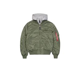 Bomberjacke Alpha Industries "MA-1 D-Tec", Herren, Gr. S, gr&uuml;n (sage, gr&uuml;n), Obermaterial: 100% Nylon, Futter: 100% Nylon, Kapuze: 75% Baumwolle, 25% Polyester, F&uuml;llung: 100% Polyester, Jacken Bomberjacke