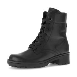Gabor Damen Schnürstiefelette, Gr. 40schwarz, Kalbsleder, unifarben, Schuhe, Blockabsatz, Schnürboots in Bequemweite G (= weit)