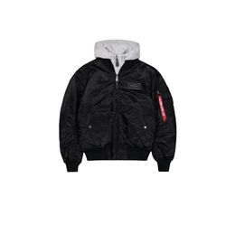 Bomberjacke Alpha Industries "MA-1 D-Tec", Herren, Gr. L, schwarz, Obermaterial: 100% Nylon, Futter: 100% Nylon, Kapuze: 75% Baumwolle, 25% Polyester, Füllung: 100% Polyester, Jacken