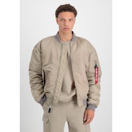 Bomberjacke Alpha Industries "MA-1 CS", Damen, Gr. L, beige (vintage sand), Obermaterial: 100% Nylon; Futter: 100% Nylon; F&uuml;llung: 100% Polyester, Jacken Bomberjacke