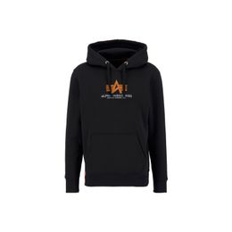 Hoodie Alpha Industries "Basic Hoodie BL Rubber", Herren, Gr. L, schwarz, Obermaterial: 80% Baumwolle, 20% Polyester, regular fit, Sweatshirts