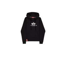 Hoodie Alpha Industries "New Basic Hoodie BL W", Damen, Gr. L, schwarz, Obermaterial: 80% Baumwolle, 20% Polyester, regular fit, Sweatshirts