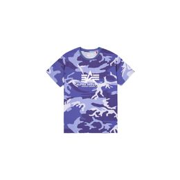 T-Shirt Alpha Industries "Basic T-Shirt BL Camo PP", Herren, Gr. L, night lila camo, Obermaterial: 100% Baumwolle, Shirts T-Shirt