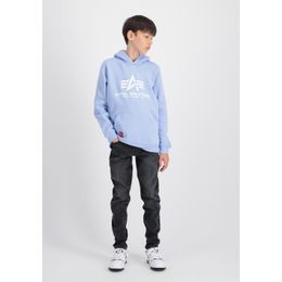 Hoodie Alpha Industries "Basic Hoodie BL K", Mädchen, Gr. 8, blau (light blau), Obermaterial: 80% Baumwolle, 20% Polyester, regular fit, Sweatshirts Hoodie