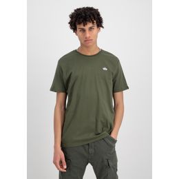 T-Shirt Alpha Industries "Unisex EMB T-Shirt", Herren, Gr. S, gr&uuml;n (dunkelgr&uuml;n), Obermaterial: 100% Baumwolle, Shirts T-Shirt