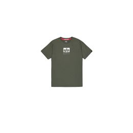 T-Shirt Alpha Industries "Satin Logo T-Shirt", Herren, Gr. M, gr&uuml;n (schwarz olive), Obermaterial: 100% Baumwolle, Shirts T-Shirt