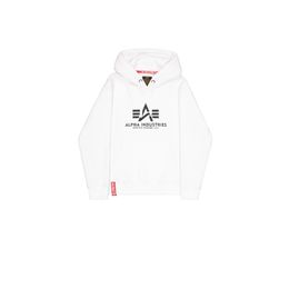 Hoodie Alpha Industries "Basic Hoodie BL", Herren, Gr. M, wei&szlig;, Obermaterial: 80% Baumwolle, 20% Polyester, regular fit, Sweatshirts Hoodie