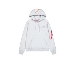 Hoodie Alpha Industries "Backprint Hoodie Camo Print", Herren, Gr. XXL, grau (pastel grau), Obermaterial: 80% Baumwolle, 20% Polyester, regular fit, Sweatshirts Hoodie