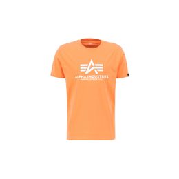 T-Shirt Alpha Industries "Basic T-Shirt BL", Herren, Gr. S, orange (tangerine), Obermaterial: 100% Baumwolle, Shirts T-Shirt
