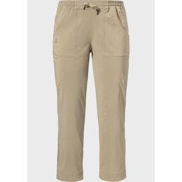 Sch&ouml;ffel 3/4-Hose SCH&Ouml;FFEL "Pants Rangun L", Damen, Gr. 38, Normalgr&ouml;&szlig;en, beige (4705, beige), Oberstoff: 87% Polyester, 13% Elasthan, Hosen