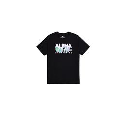 T-Shirt Alpha Industries "Nebula T-Shirt", Herren, Gr. XXL, schwarz, Obermaterial: 100% Baumwolle, Shirts T-Shirt